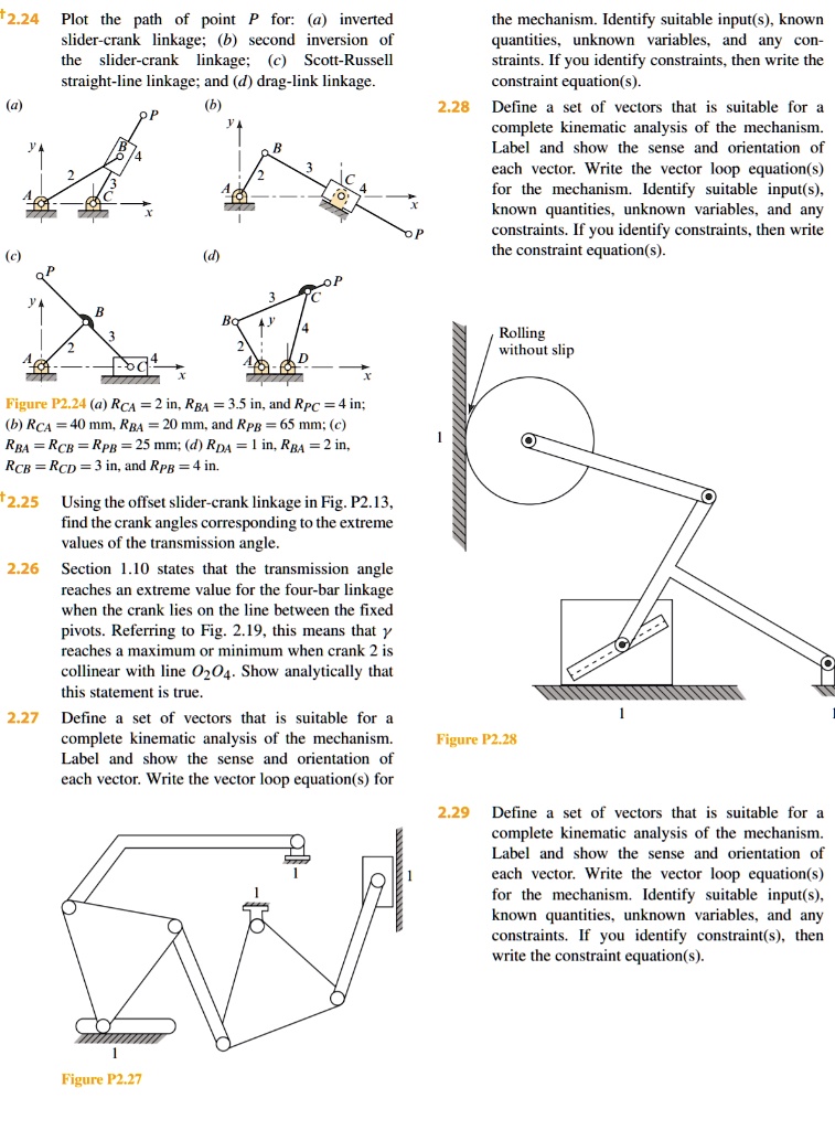 problem 227 please 224 plot the path of point p for inverted slider crank linkage b second ...