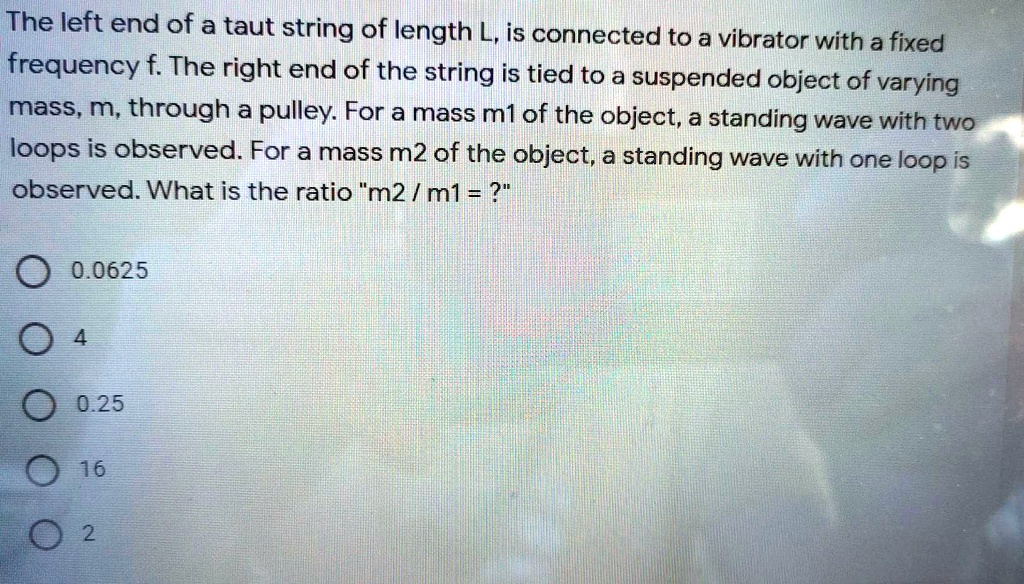 The left end of a taut string of length L, is connected to a vibrator ...