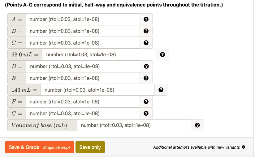 SOLVED:(Points A-G correspond to initial, half-way and equivalence points throughout the ...