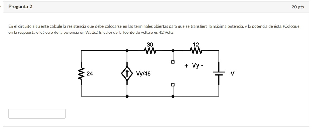 SOLVED: In the following circuit, calculate the resistance that must be placed across the open ...