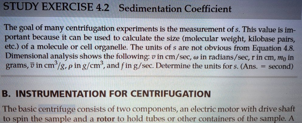 sstudy exercise 42 sedimentation coefficient the goal of many ...