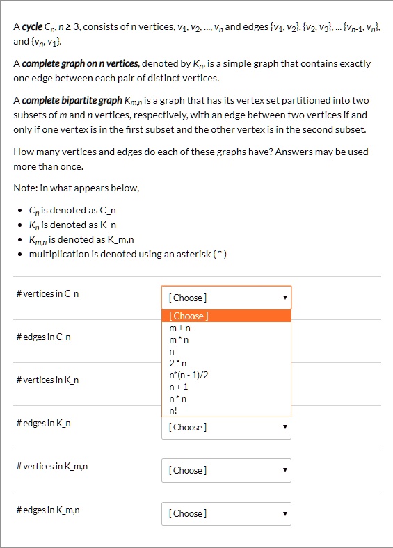 SOLVED: A cycle Cn: n2 3,consists ofn vertices V1:Vz Vnandedges V1: Vz V2 Va; vr-1 Va and Vn: V1 ...