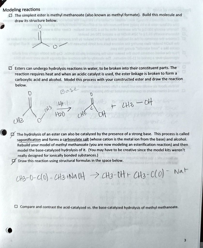 modeling reactions the simplest ester is methyl methanoate also known ...