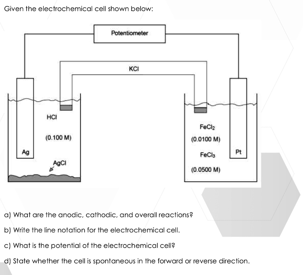 a) What are the anodic, cathodic, and overall reactions? b) Write the ...