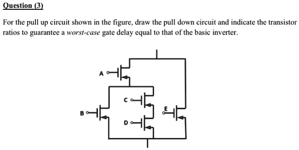Question (3) For the pull up circuit shown in the figure, draw the pull ...