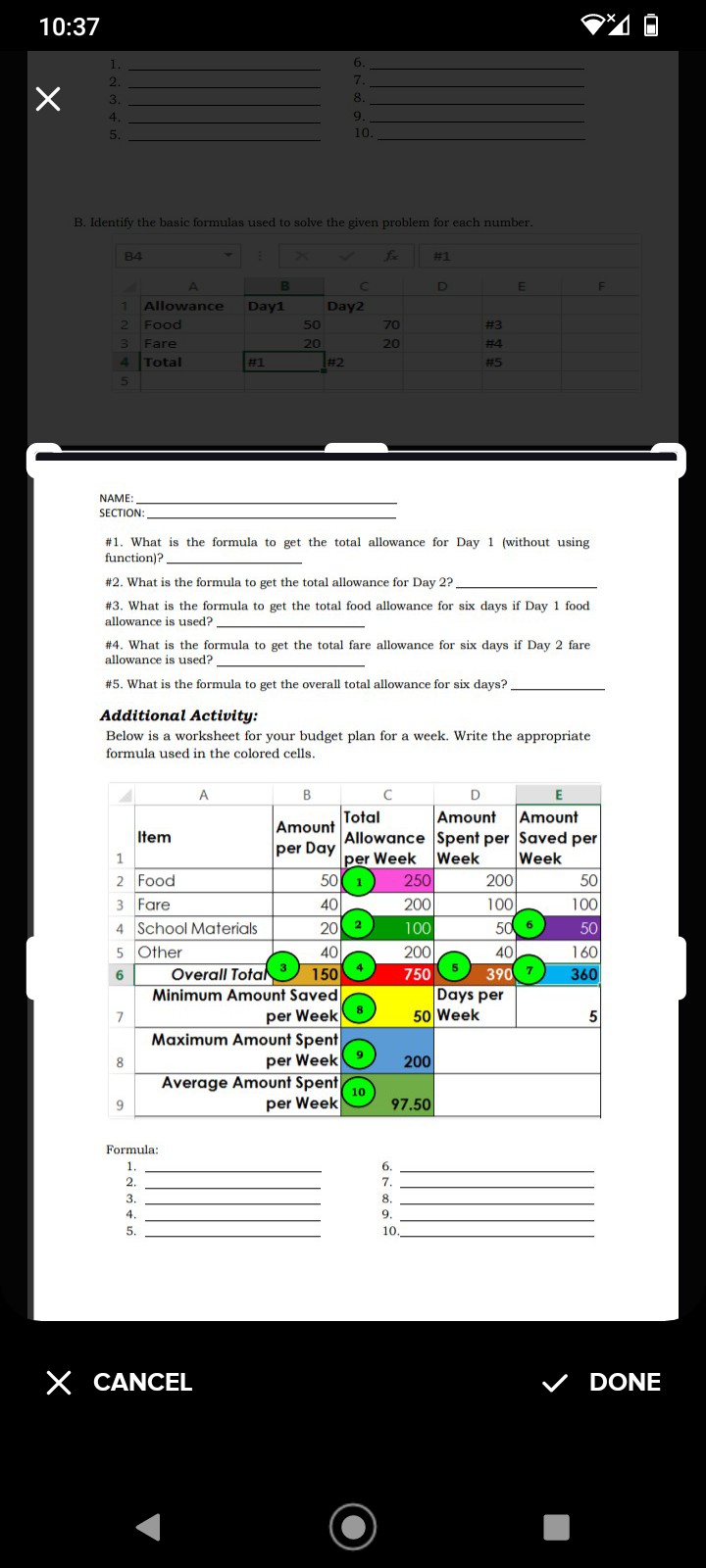 SOLVED: 10: 37 1. 6. 2. 7. 3. 8. 4. 9. 5. 10 B. Identify the basic ...
