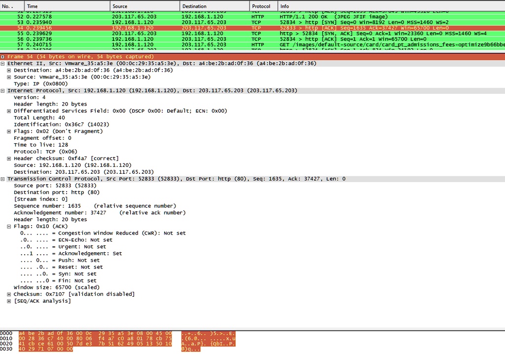 SOLVED: A three-way handshake is initiated by the user in frame 53. The user sent frame 54 ...