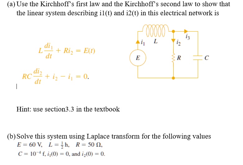 SOLVED: Use Kirchhoff's first law and Kirchhoff's second law to show ...