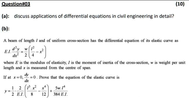 questionoz 10 a discuss applications of differential equations in civil ...