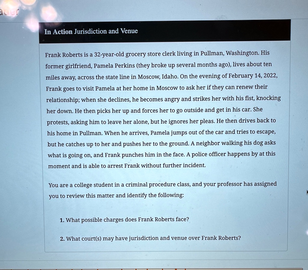 [GET ANSWER] frank roberts is a 32 year old grocery store clerk living ...