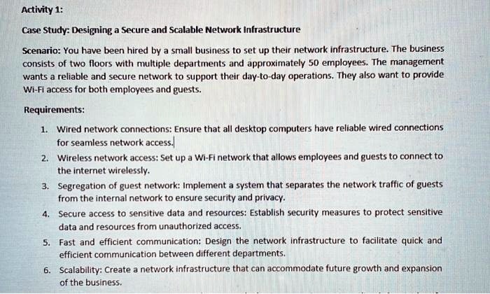 Activity 1: Case Study: Designing a Secure and Scalable Network ...