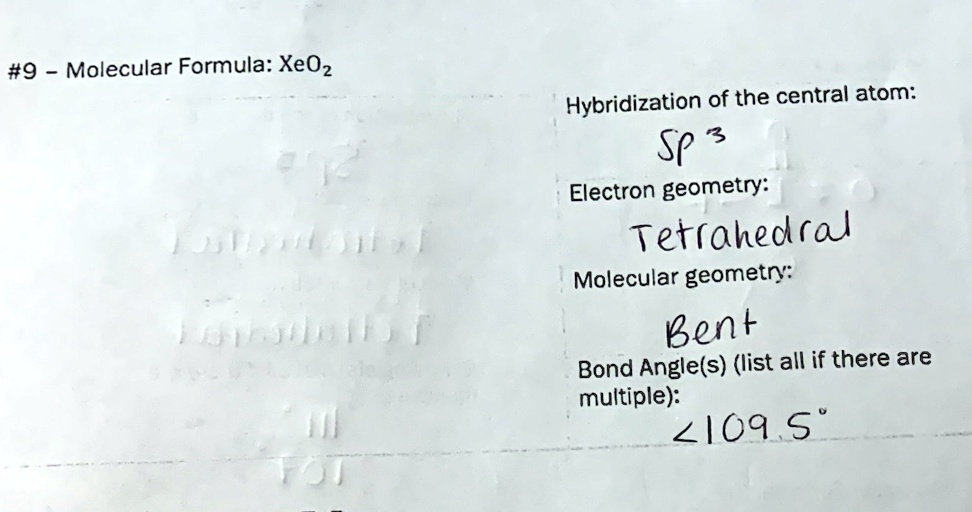 Solved Draw The Lewis Structure For The Molecule Identify The Hybridization Of The Central