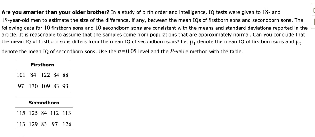 are you smarter than your older brother in a study of birth order and ...