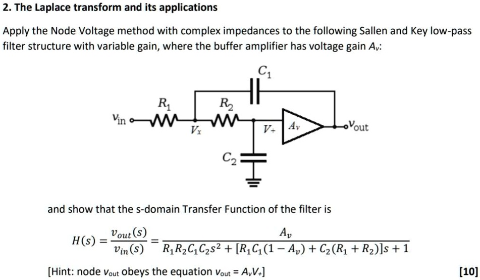 please do it fast 2the laplace transform and its applications apply the node voltage method with ...