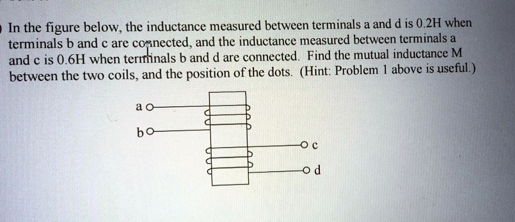 In the figure below, the inductance measured between terminals a and d ...