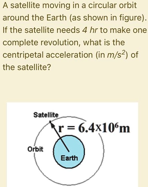 a satellite moving in a circular orbit around the earth as shown in ...