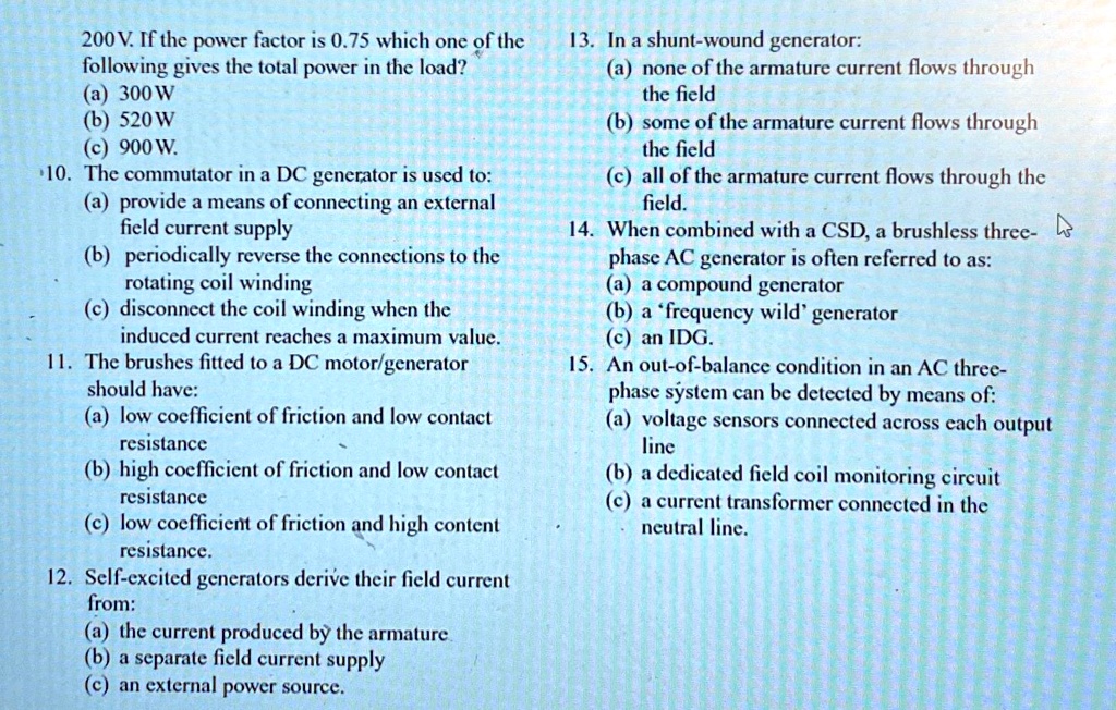 in a balanced star connected three pahse system the line current is 2 a ...