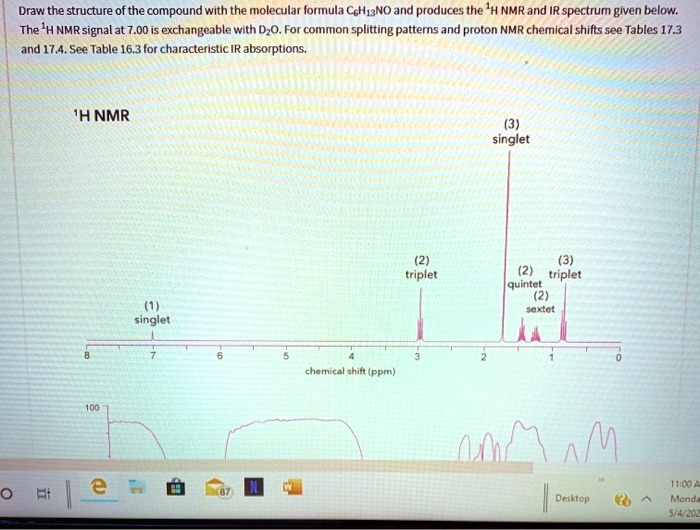SOLVED: Draw the structure of the compound with the molecular formula CcHLzNO and produces the ...