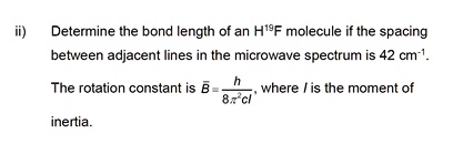 SOLVED: Determine the bond length of an HI9F molecule if the spacing ...