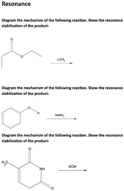 SOLVED: Resonance Diagram the mechanism of the following reaction. Show ...
