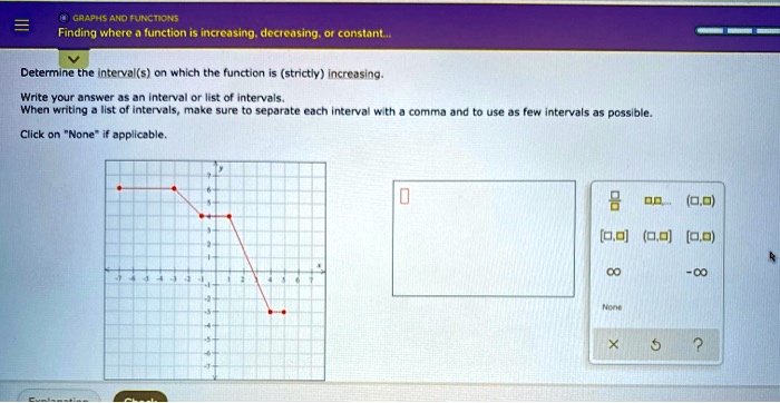 SOLVED: Graphs and Functions: Finding where the function is increasing or decreasing Determine ...