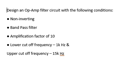 SOLVED: Please do in LtSpice and show all calculations for the resistors and values used. Design ...