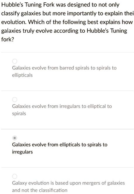 Hubble's Tuning Fork was designed to not only classify galaxies but ...