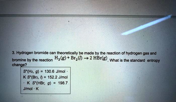 SOLVED:Hydrogen bromide can theoretically be made by the reaction of ...