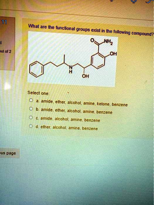 what are the functonal groups exist in ie following compound nhz juol 2 ...