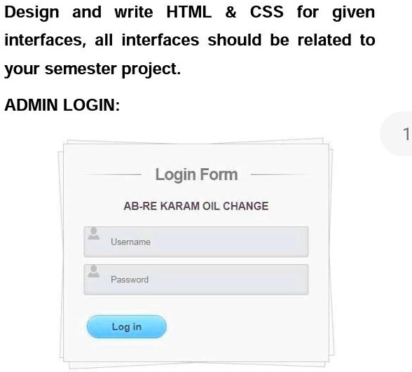 Solved Design And Write Html Css For Given Interfaces All Interfaces Should Be Related To Your
