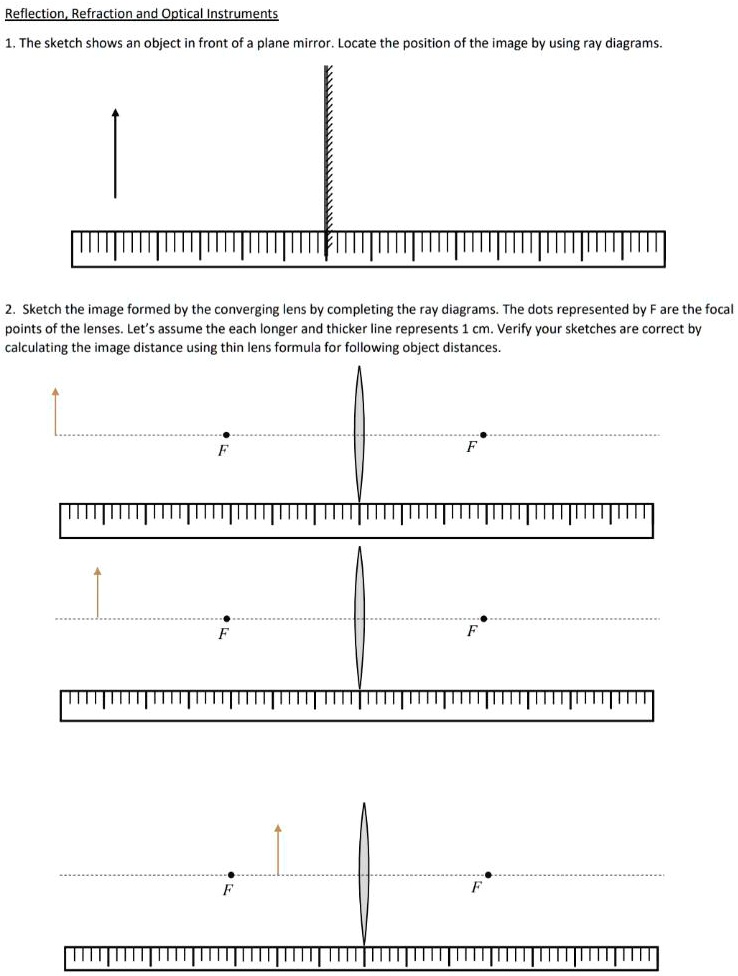 SOLVED: The sketch shows an object in front of a plane mirror. Locate ...