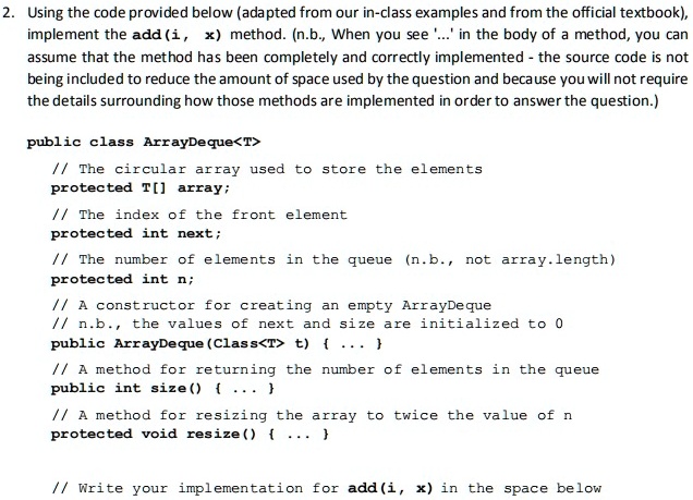 Solved In Java Please Using The Code Provided Below Adapted From Our In Class Examples And 