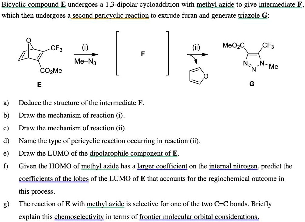 SOLVED:Bicyclic compound E undergoes a 1 ,3-dipolar cycloaddition with ...