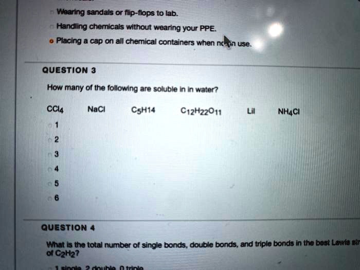 wearing sandals or fp fops to lab handling chemicals wthout wearing ...