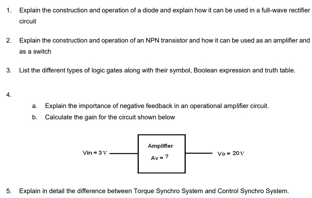 SOLVED: Explain the construction and operation of a diode and explain how it can be used in a ...