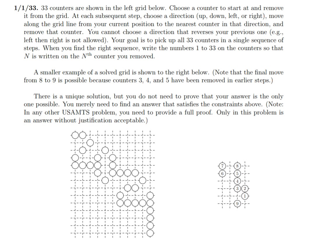 1 / 1 / 3 3. 33 counters are shown in the left grid below. Choose a ...