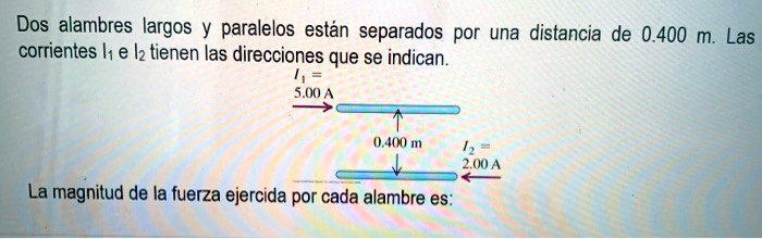 dos alambres largos paralelos estan separados por una distancia de 0400 ...