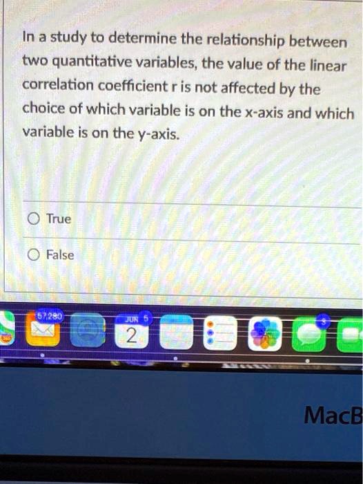SOLVED: In a study to determine the relationship between two ...
