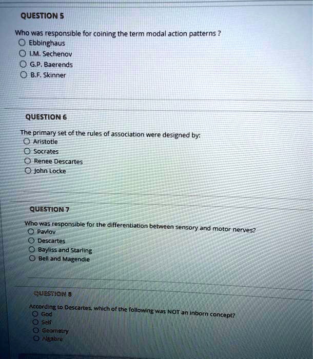 SOLVED: Who was responsible for coining the term modal action patterns ...