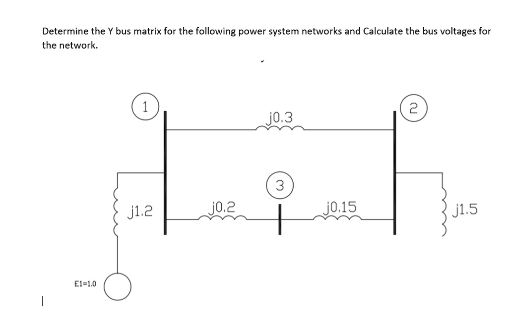 SOLVED: Determine the Y bus matrix for the following power system networks and calculate the bus ...