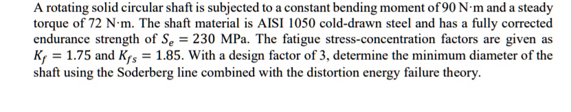 SOLVED: A rotating solid circular shaft is subjected to a constant ...