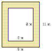 'A rectangular region is removed from another rectangular region to create the shaded region ...