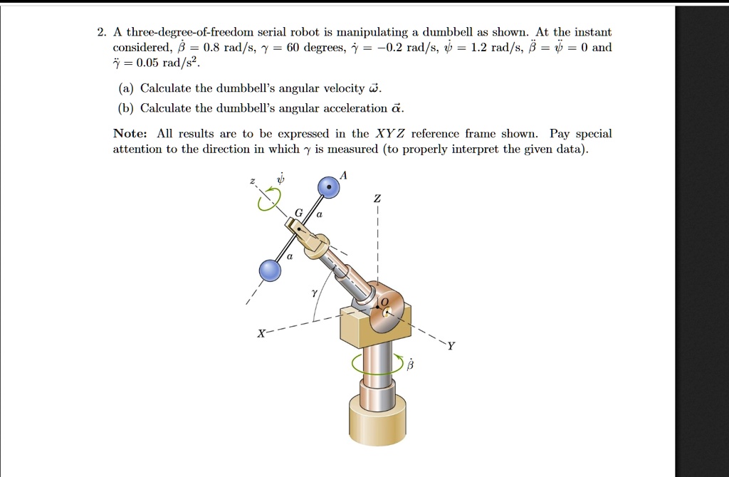 2. A three-degree-of-freedom serial robot is manipulating a dumbbell as ...