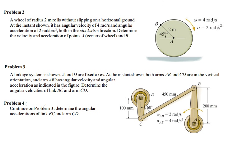 SOLVED: Problem 2: A wheel of radius 2 m rolls without slipping on a horizontal ground. At the ...