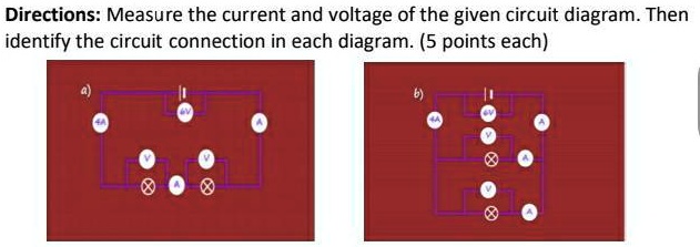 'Directions: Measure the current and voltage of the given circuit ...