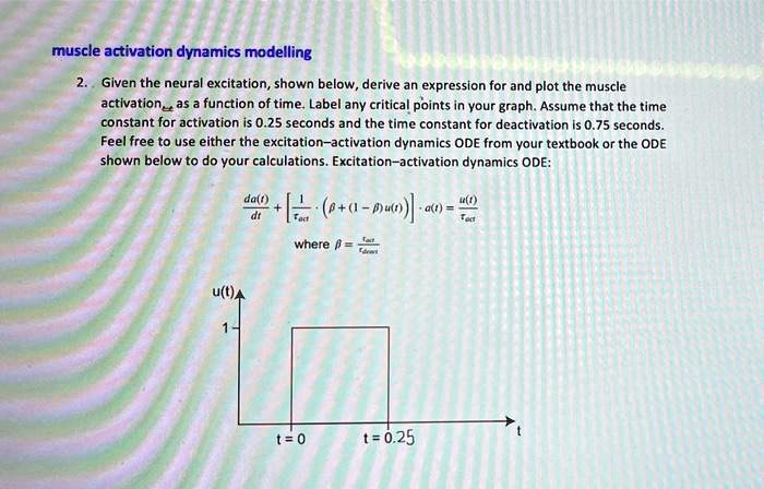 muscle activation dynamics modelling 2. Given the neural excitation ...