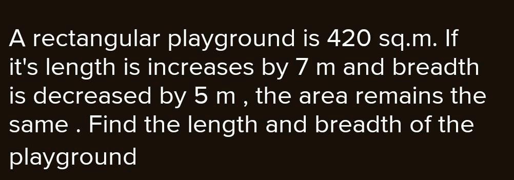 SOLVED: "solve the problem with explanation A rectangular playground is ...