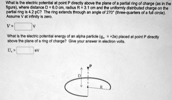 help please what is the electric potential at point p directly above ...