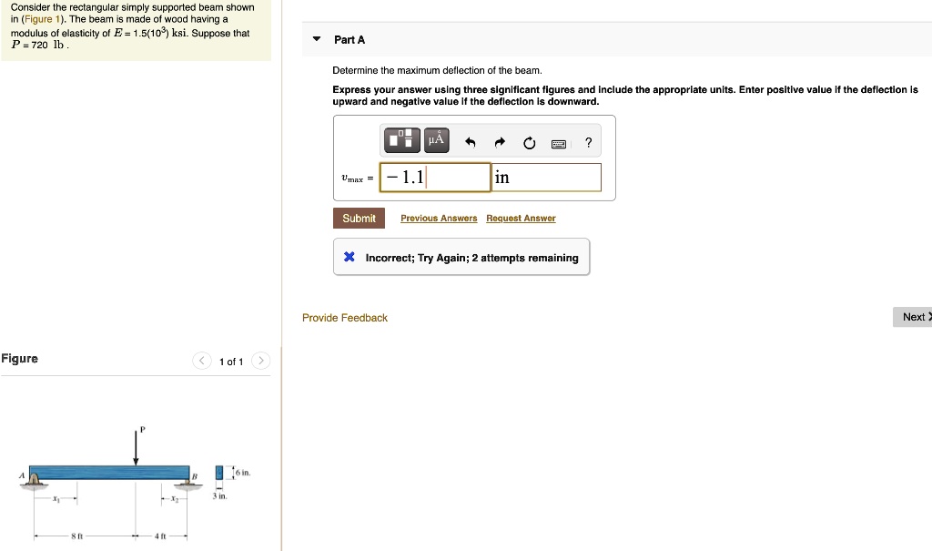 SOLVED: Consider the rectangular simply supported beam shown in (Figure 1). The beam is made of ...