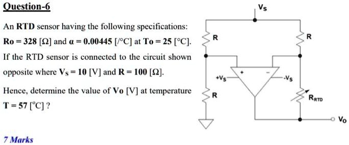 SOLVED: An RTD sensor having the following specifications: Ro = 328 Î© and a = 0.00445 /Â°C at ...